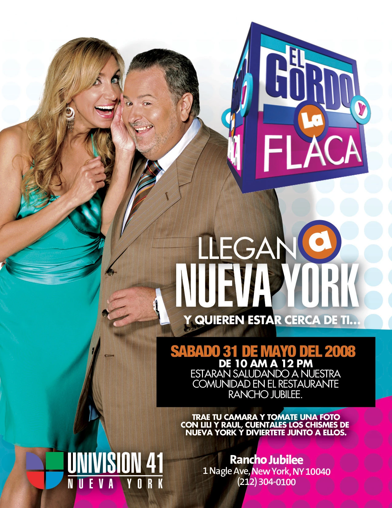 Archivo:Univision-41-NY-Gordo-y-La-Flaca-Poster.jpg | Wiki El Gordo y La Flaca | Fandom powered ...