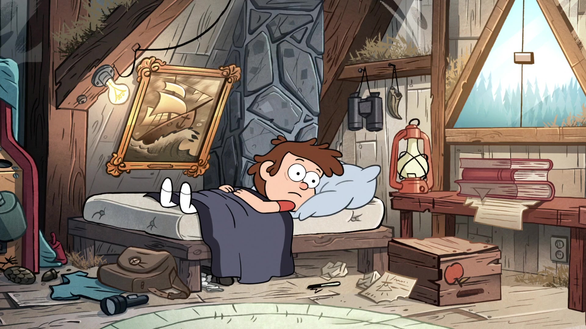 Image S2e17 Dipper In Bed Gravity Falls Wiki Fandom Powered By Wikia