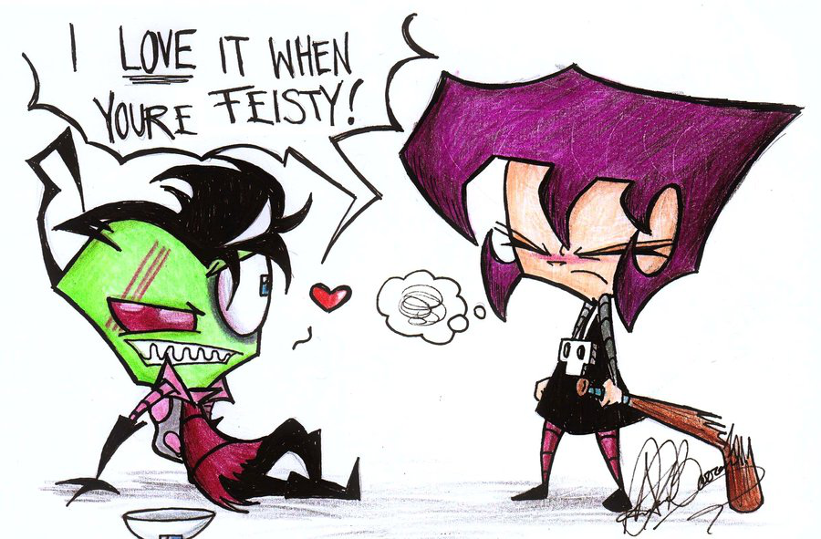 Image I Love It When Youre Feisty Zim And Gaz Romance Jackfreak1994png Invader Zim