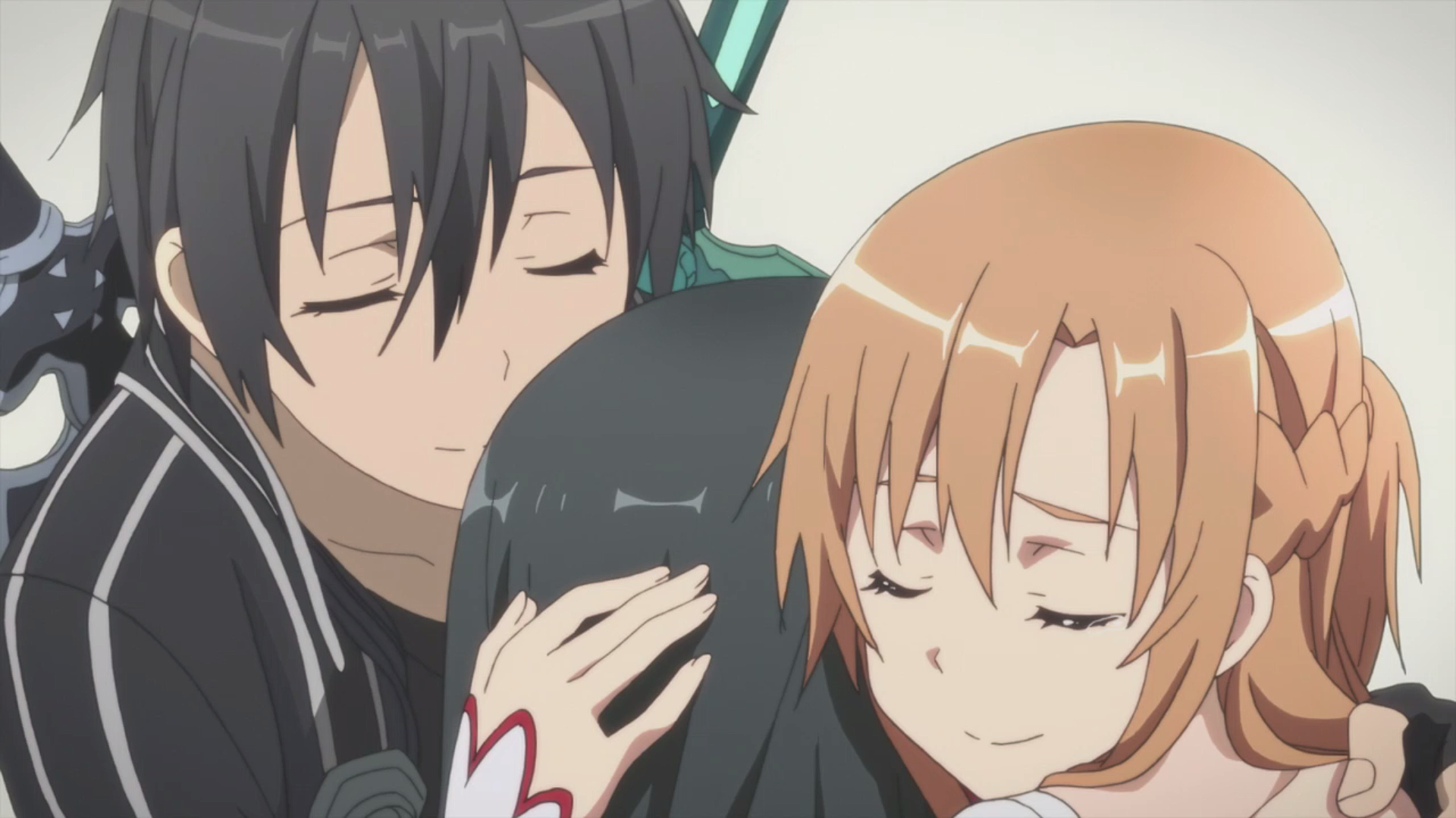 Dateikirito Asuna And Yui Huggingpng Sword Art Online Wiki Fandom Powered By Wikia