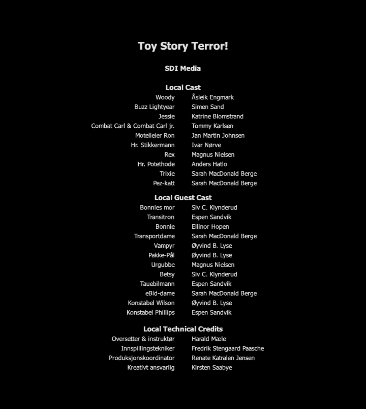Image Toy Story Of Terror Norwegian Creditspng Voice Acting Wiki