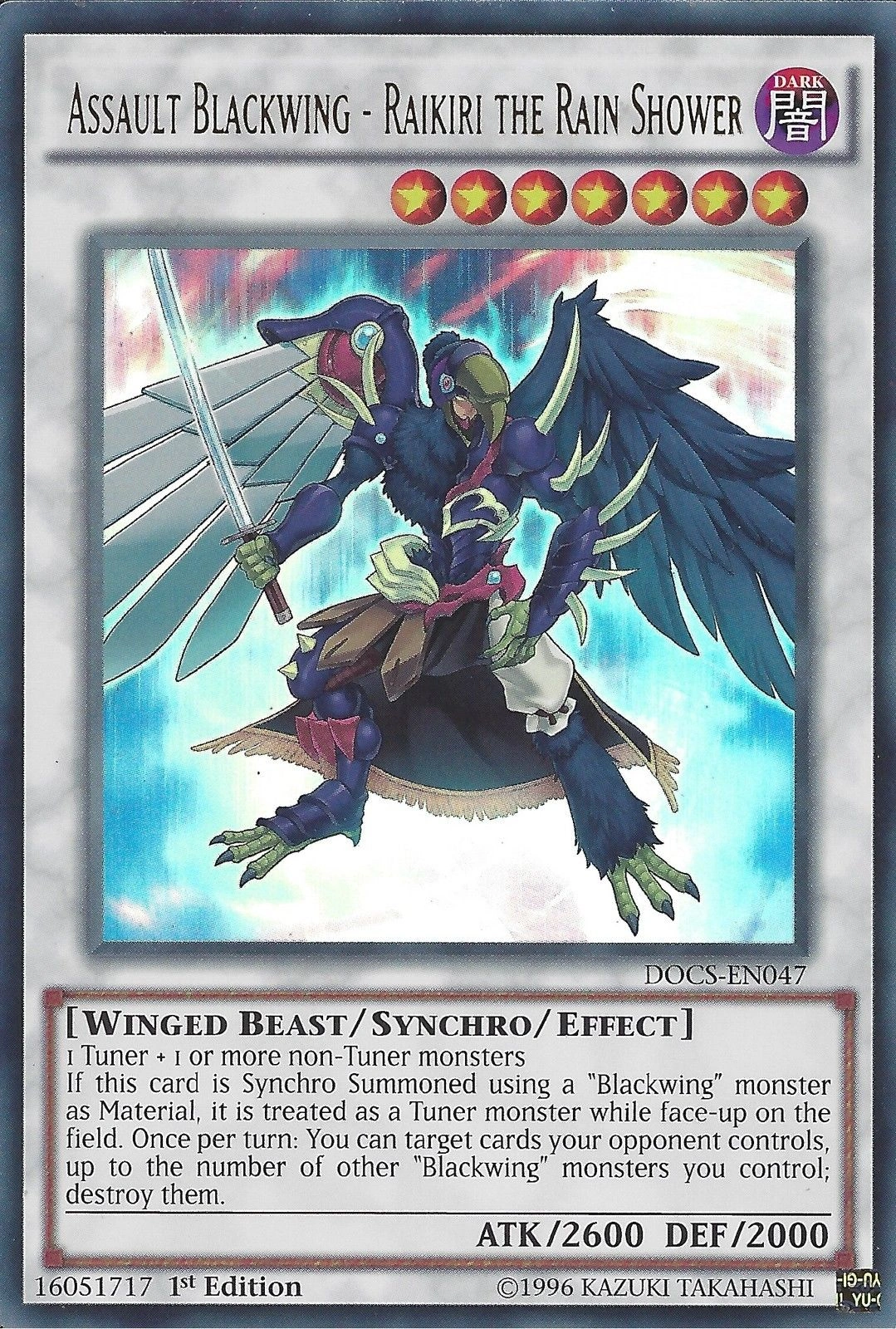 Assault Blackwing - Raikiri the Rain Shower | Yu-Gi-Oh! | Fandom powered by Wikia