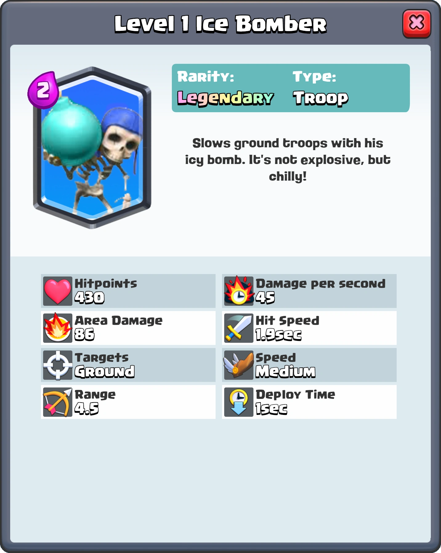 Image - Level 1 Ice Bomber FQ.png | Clash Royale Wiki | FANDOM powered ...
