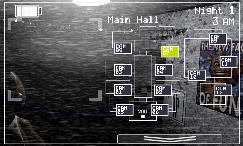 Image - FNaF 2 (Móvil) - Main Hall (Toy Chica, derecha, luz apagada ...