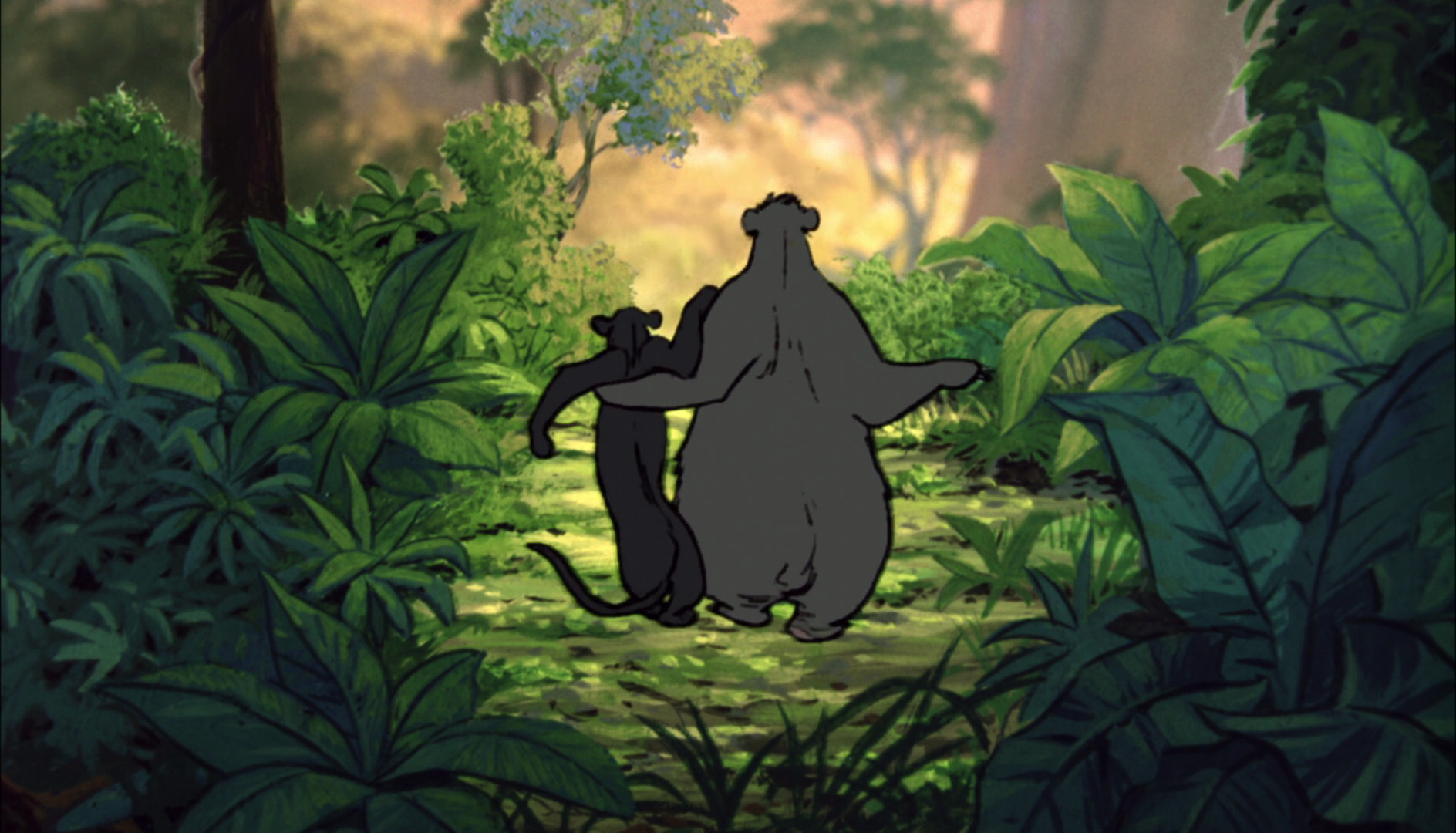 Image Bagheera The Black Panther And Baloo The Bear Both Walk Off In