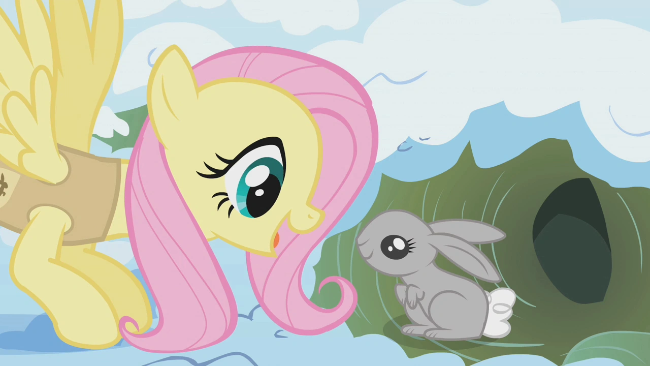Image - Fluttershy waking up a bunny S01E11.png | My Little Pony ...