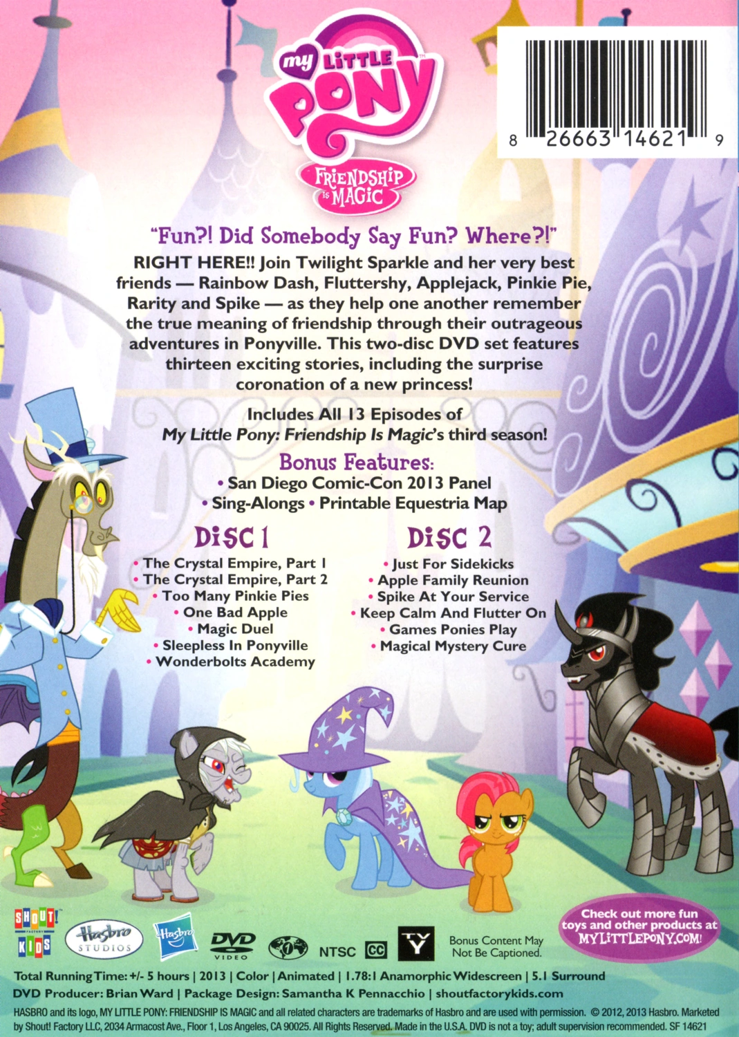 Image - Season 3 DVD back.png | My Little Pony Friendship is Magic Wiki ...