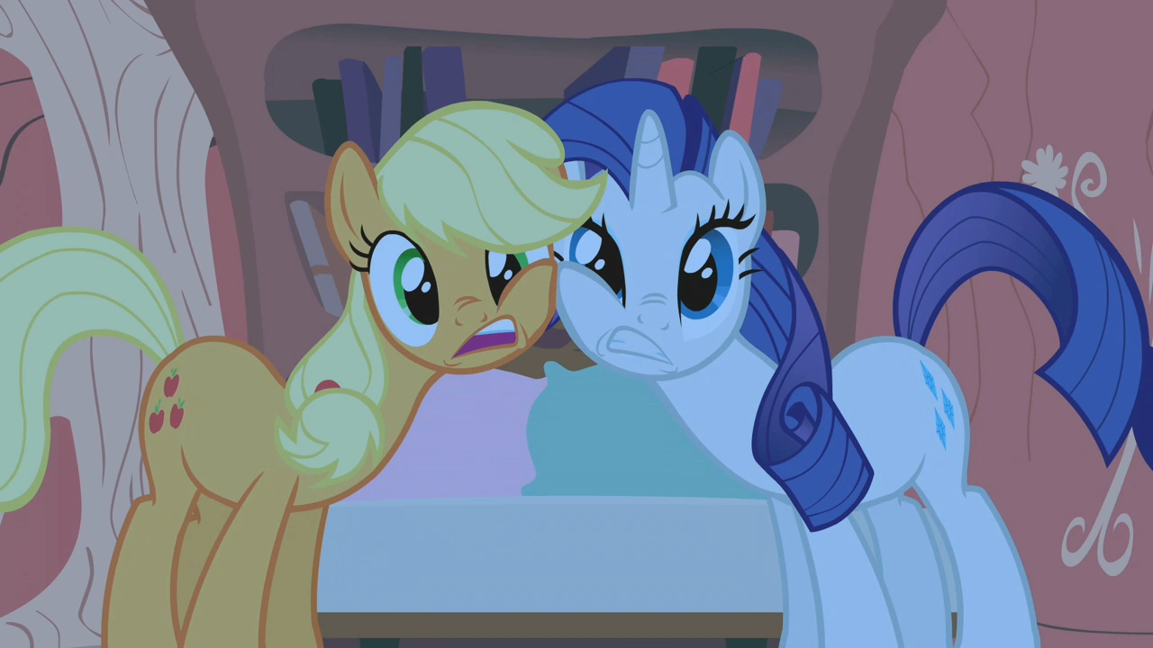 Image - Rarity and Applejack rubbing faces S1E8.png | My Little Pony ...