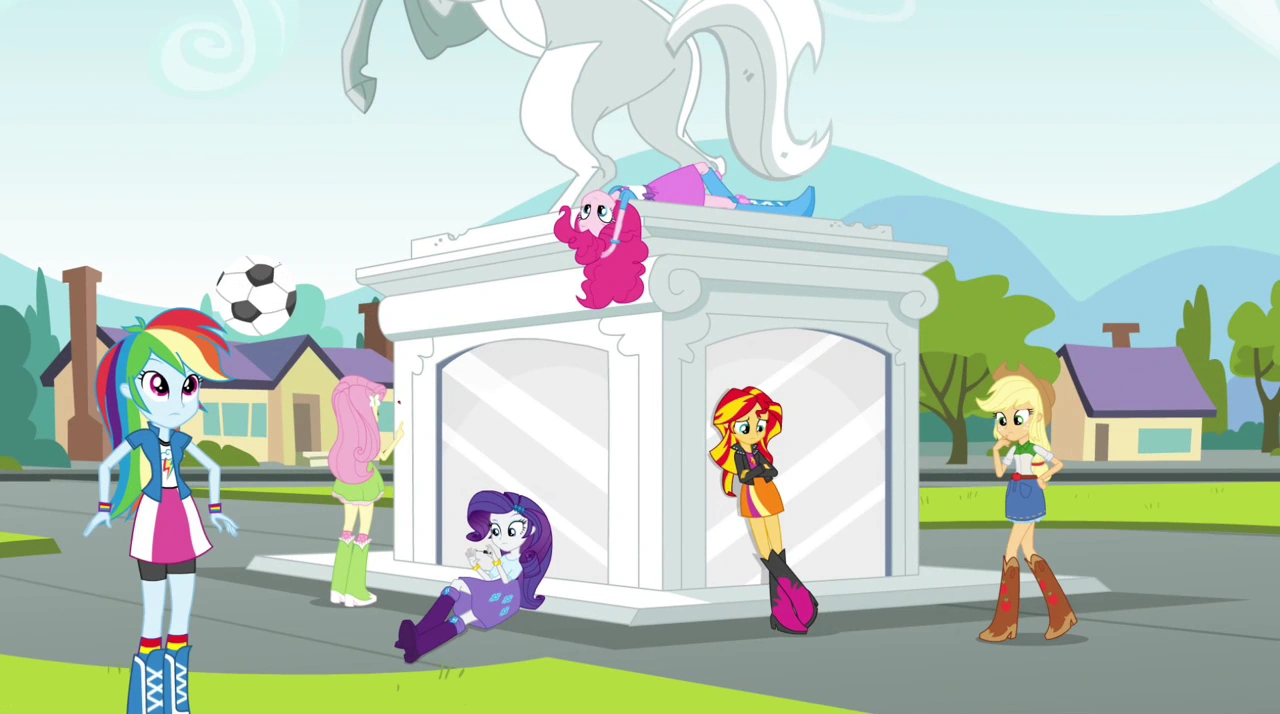 Image - Main cast gathered around the statue EG2.png | My Little Pony ...