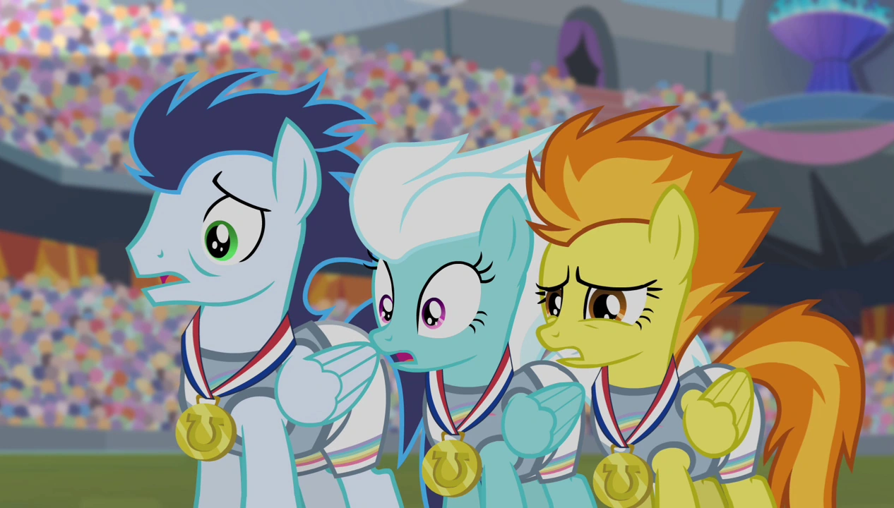Image - Wonderbolts cringing at Spike's singing S4E24.png | My Little ...