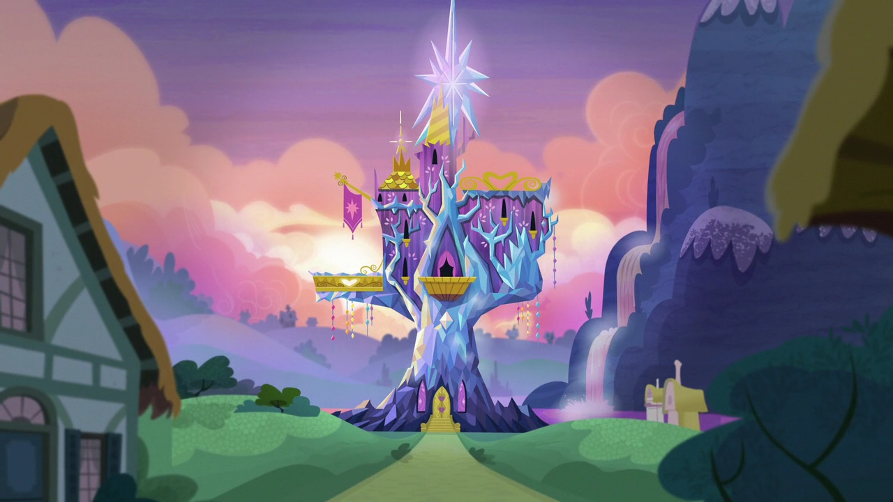 Image - Twilight's castle exterior at near-sunset S5E22.png | My Little ...