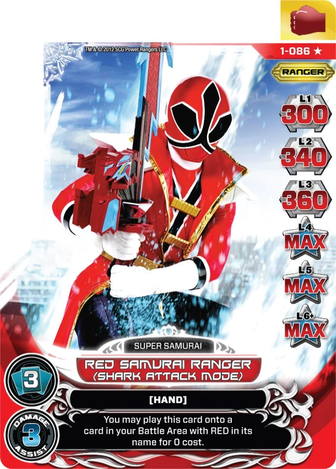 Red Super Samurai Ranger (Shark Attack Mode) (1-086) | PRACG Wiki ...