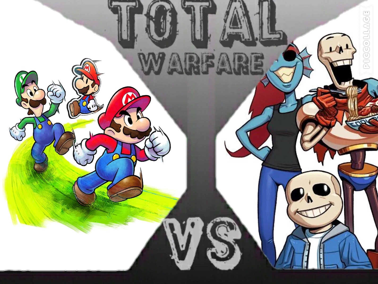 Sans, Papyrus & Undyne VS Mario, Luigi, & Paper Mario | Total Warfare ...