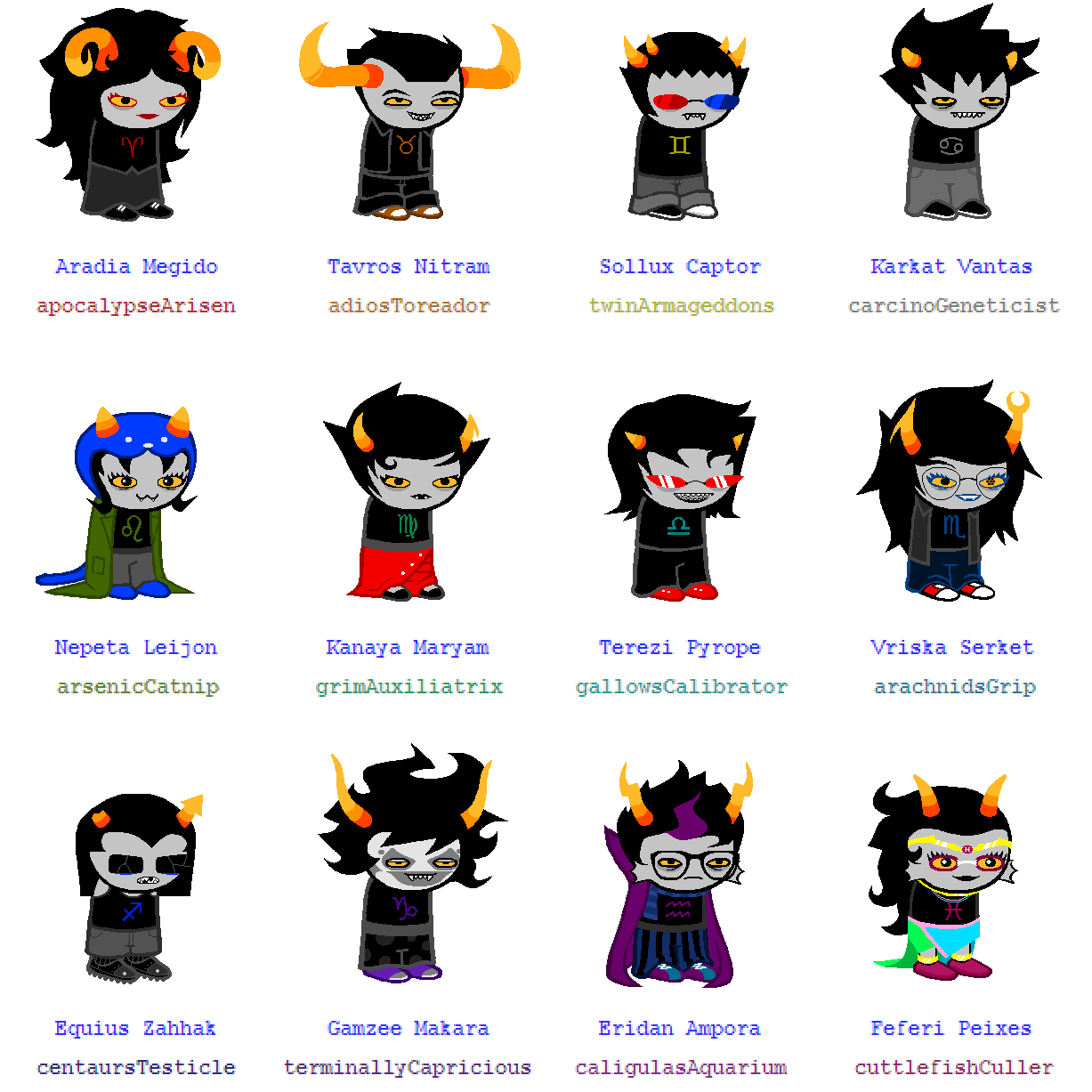 The Twelve Homestuck Trolls | UnAnything Wiki | FANDOM powered by Wikia
