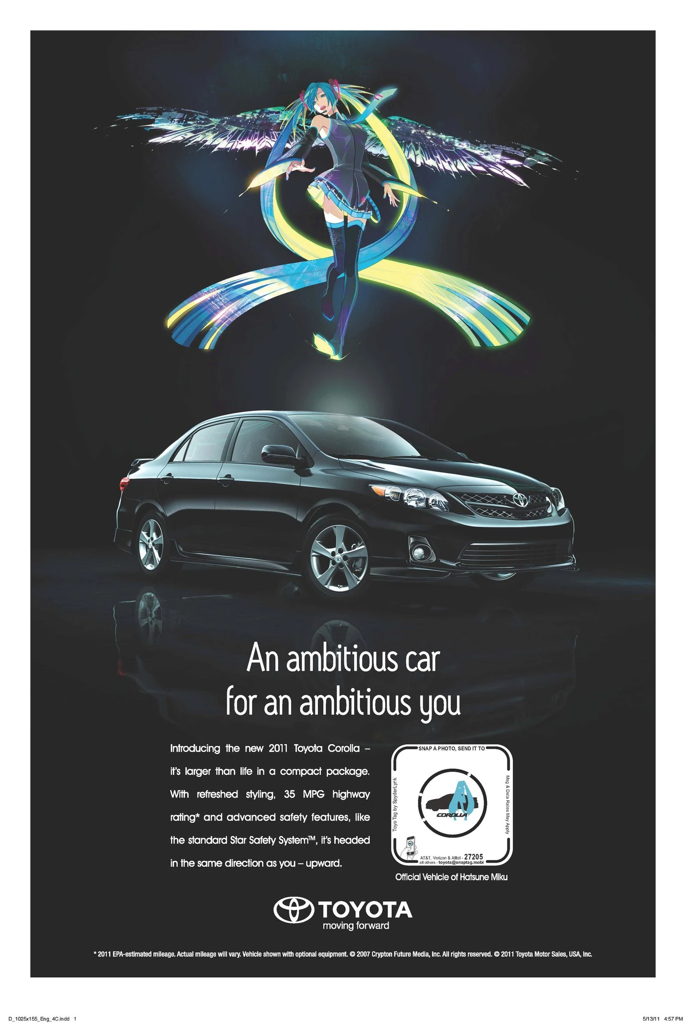 Image - Hatsune Miku Toyota Corolla poster by zain7.jpg | Vocaloid Wiki ...